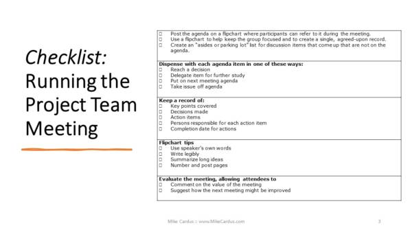 Team Meeting Checklist - How to hold better meetings
